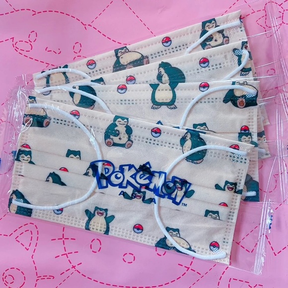 Pokemon | Accessories | Pokemon Snorlax Masks Set Of 4 | Poshmark
